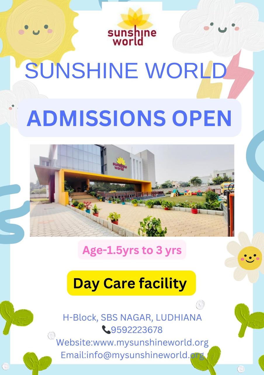 Sunshine World School: Best Play School in Ludhiana | Top Pre-Nursery ...